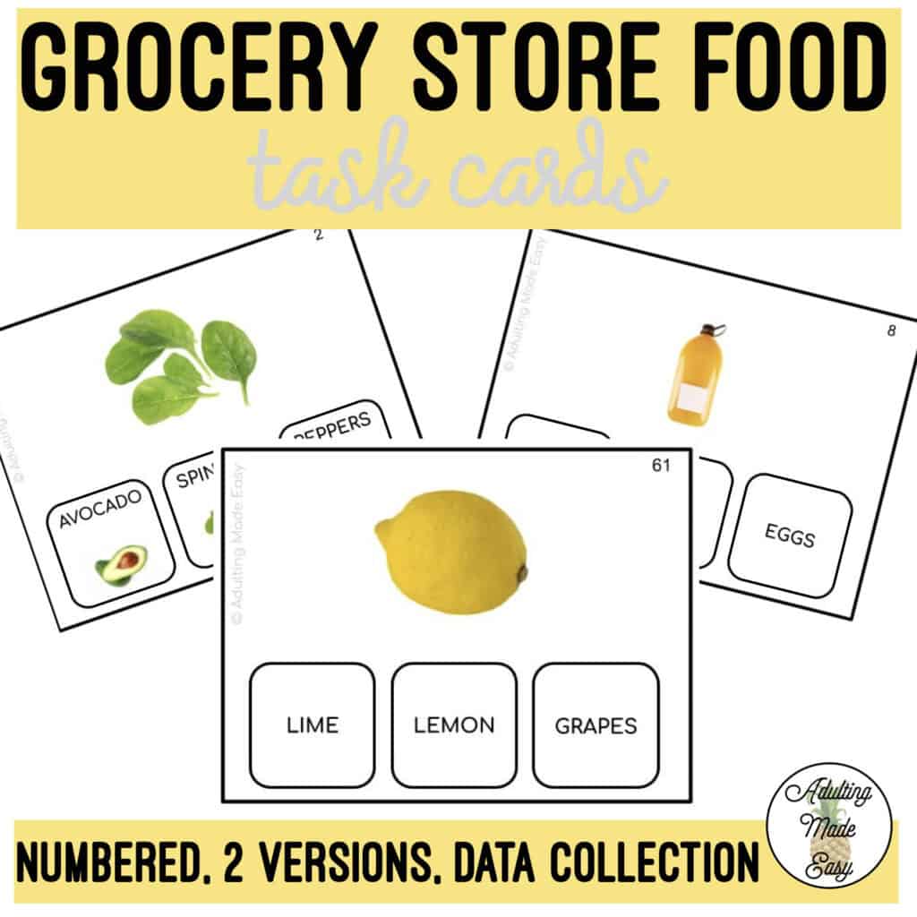 Grocery Store Food Task Cards