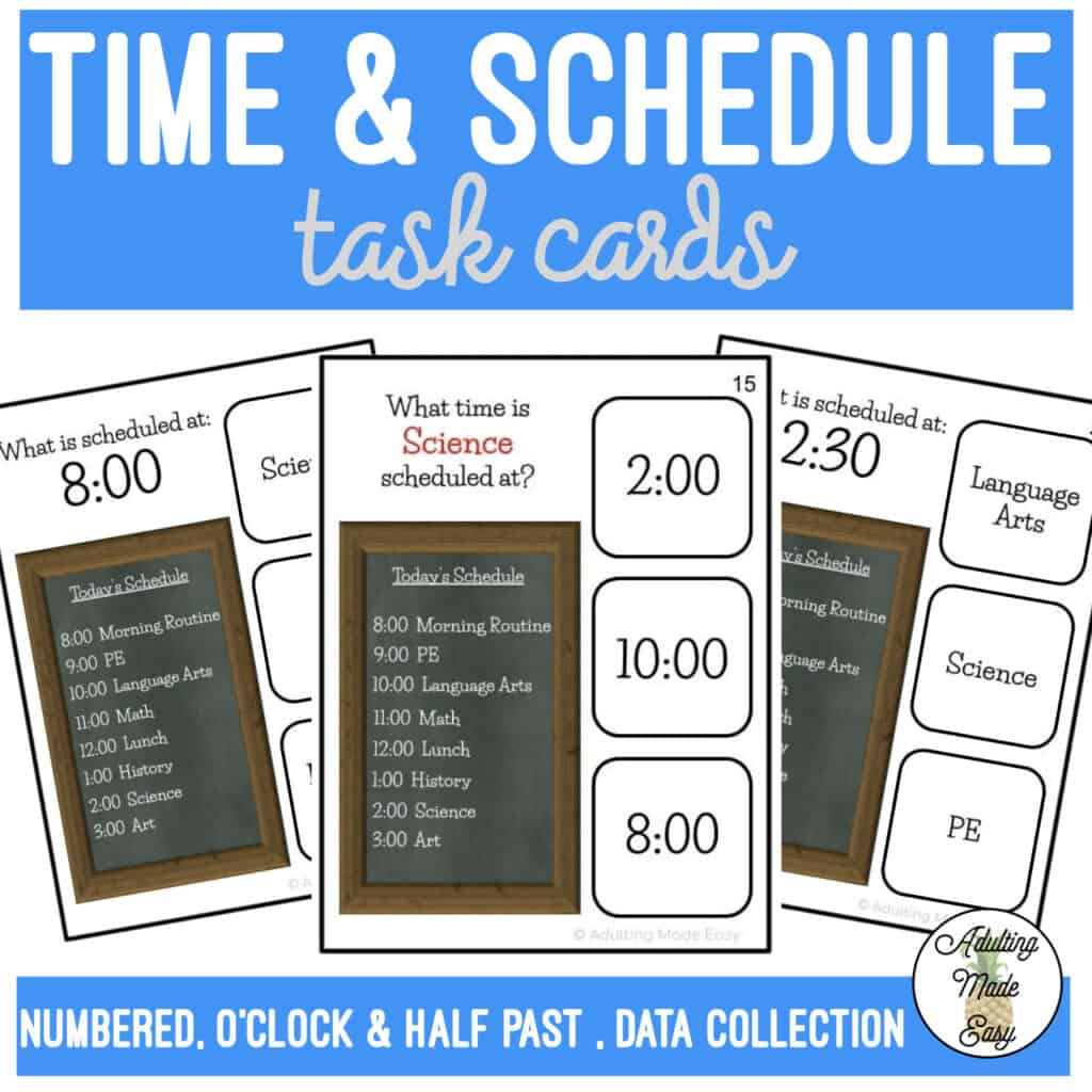 Time & Schedule Task Clip Cards