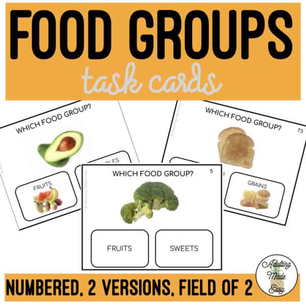 Food Groups Task Cards Field of 2