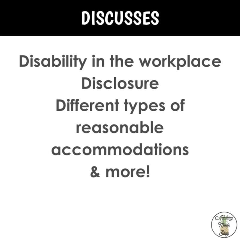 Unit 6 Workplace Accommodations - Digital Interactive Lecture