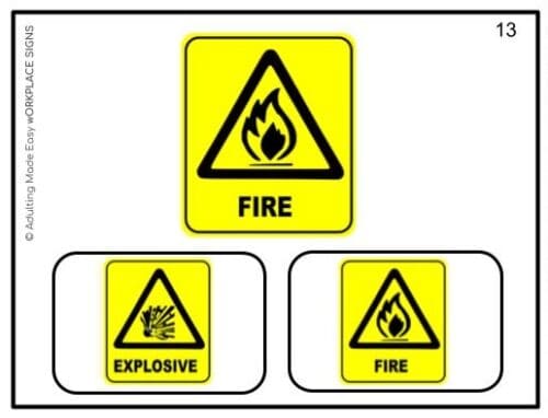 Workplace Signs Field of 2 Task Cards