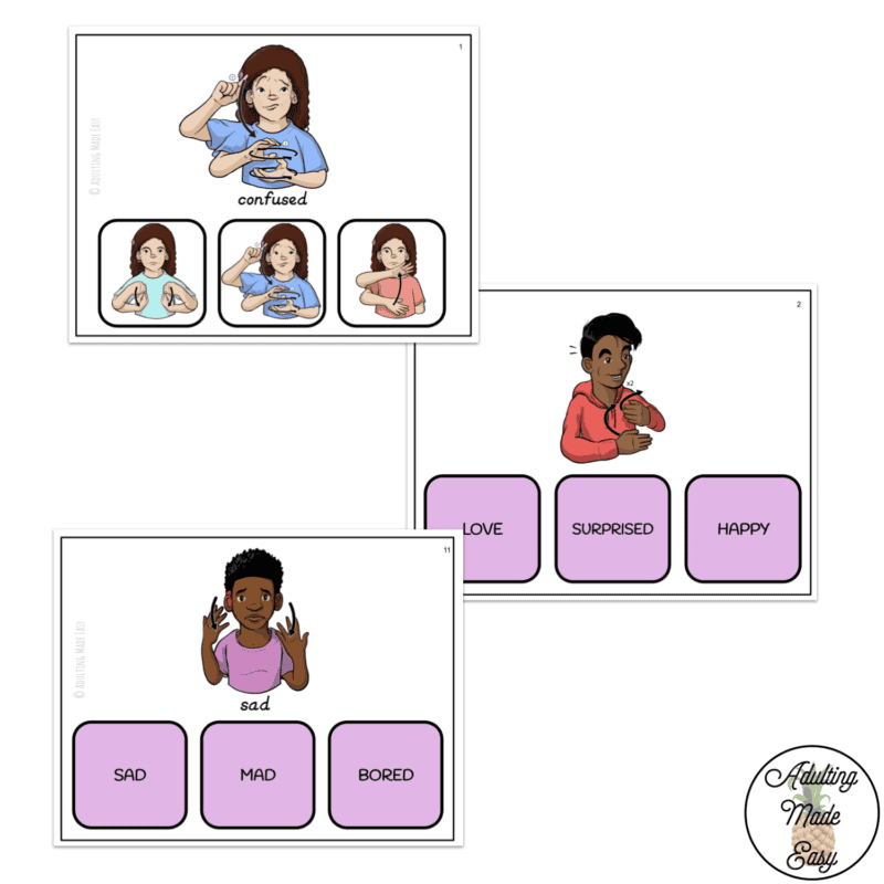 Sign Language ASL Alphabet & Emotions Digital Task Cards