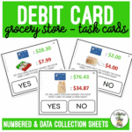 Debit Card Grocery Store Task Cards