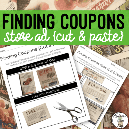 Store Ads Life Skills {Cut & Paste} Activities BUNDLE