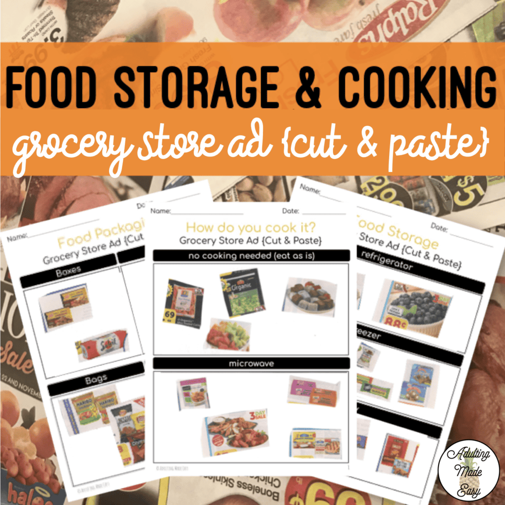 Food Storage - Grocery Store Ad Worksheets