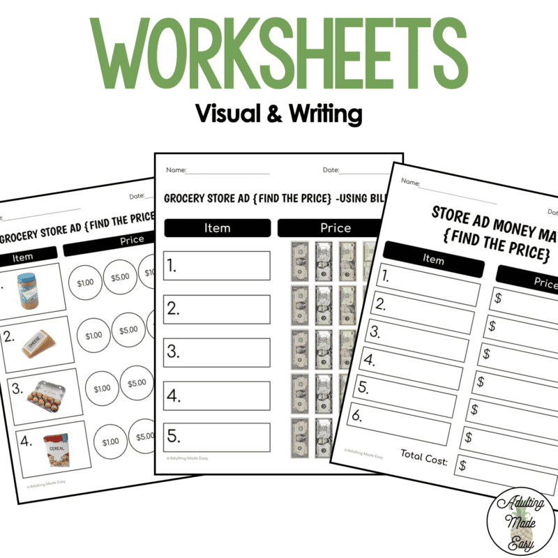 Simple Grocery Store Ads - File Folder Activities