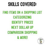 Grocery Store Interactive Bulletin Board Work Task