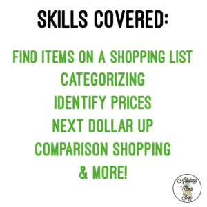 Grocery Store Interactive Bulletin Board Work Task