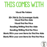 Grocery Store CBI Scavenger Hunt Activities & File Folders