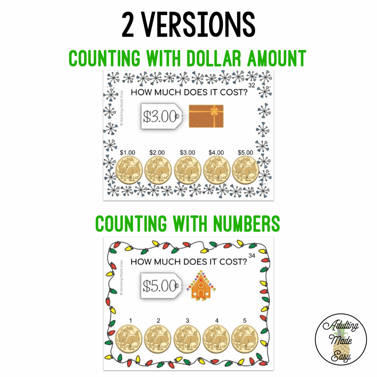 How Much Does It Cost? Holiday Task Cards AUSTRALIAN