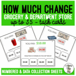 How Much Change Do You Get Back? Field of 4 Task Cards