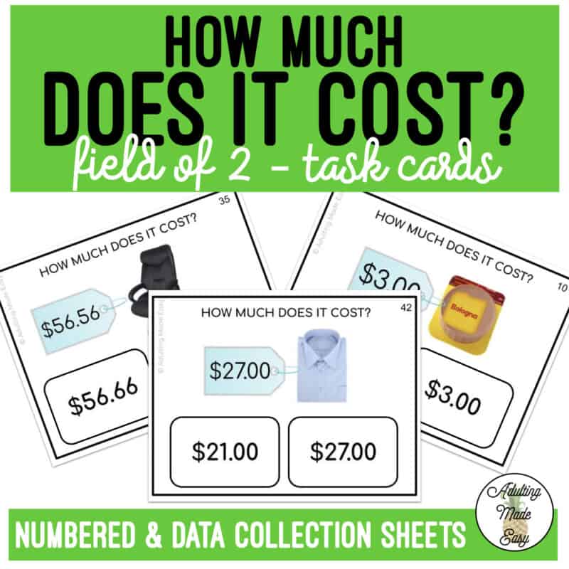 How Much Does It Cost? Field of 2 Task Cards