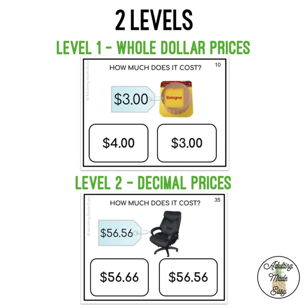 How Much Does It Cost? Field of 2 Task Cards