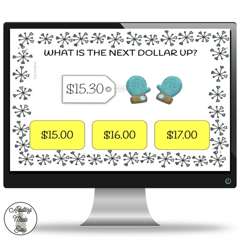 Holiday Next Dollar Up Digital Task Cards