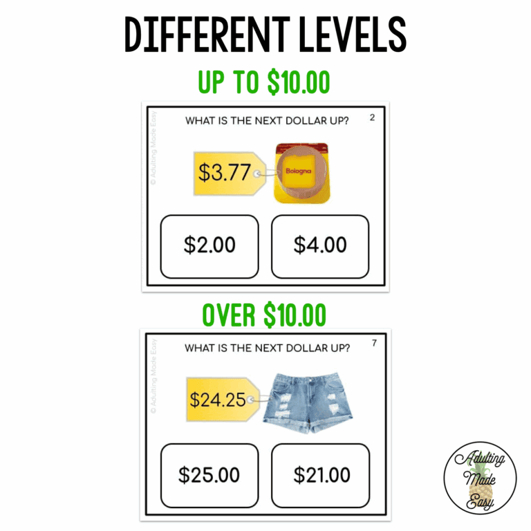 Next Dollar Up Field of 2 Task Cards