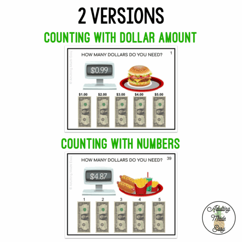 Next Dollar Up: Fast Food Task Cards