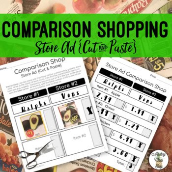 Comparison Shopping - Store Ad {Cut & Paste} Worksheets