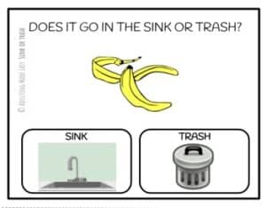 Does It Go In The Sink or Trash? Task Cards