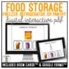 Food Storage Freezer Refrigerator or Pantry Digital Task Cards