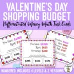 Valentines Day Shopping Budget Task Cards