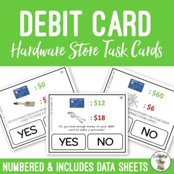 Debit Card Hardware Store Task Cards