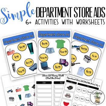 Simple Department Store Ads - Activities File Folder