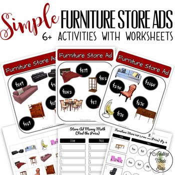 Simple Furniture Store Ads - File Folder Activities
