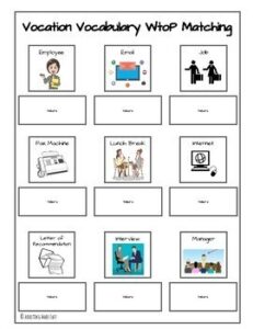Vocation Vocabulary File Folders