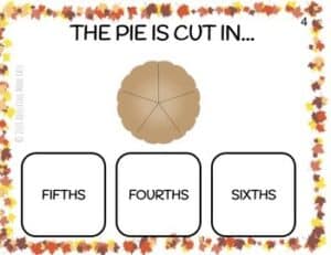 FREE Cutting Pie Fractions Task Cards