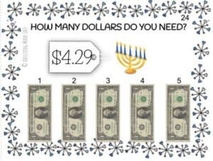 Next Dollar Up - How Many Dollars Do I Need? Holiday Task Cards