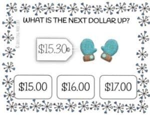 Holiday Next Dollar Up Task Cards