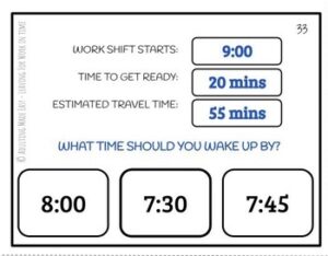 Leaving for Work In Time - Elapsed Time Task Cards