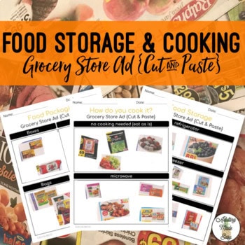Food Storage & Cooking - Grocery Store Ad {Cut & Paste} Worksheets ...