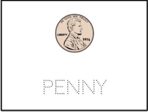 US Money Task Boxes - Trace the Word (Names & Values)