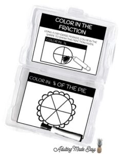 Food Fractions Task Boxes - Color The Fraction