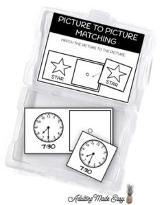 Analog Clocks Task Boxes - Picture to Picture