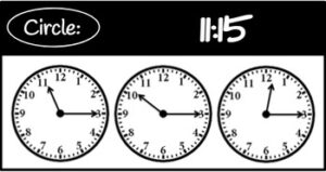 Analog Clocks Task Boxes - Find The Time