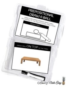 Directional & Positional Task Boxes - Prepositional Draw The Ball