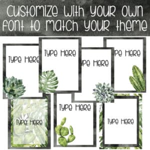 EDITABLE Binder Covers - Watercolor Tropical Desert Theme