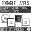 EDITABLE Square Labels - Black Watercolor Theme