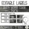 EDITABLE Rectangle Labels - Black Watercolor Theme