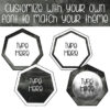 EDITABLE Heptagon Labels - Black Watercolor Theme