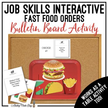 Fast Food Order Interactive Bulletin Board - Adulting Made Easy LLC