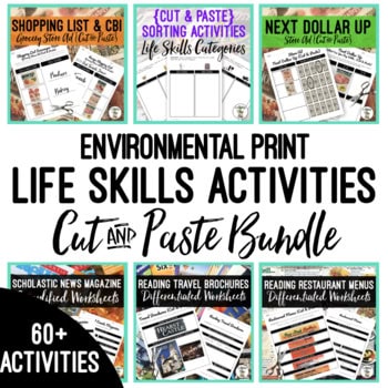 Environmental Print {Cut & Paste} Life Skills Activities BUNDLE