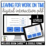 Leaving For Work In Time Digital Task Cards