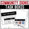 Community Signs Task Boxes - Find The Word