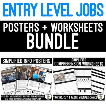 Entry Level Job Posters & Worksheets BUNDLE