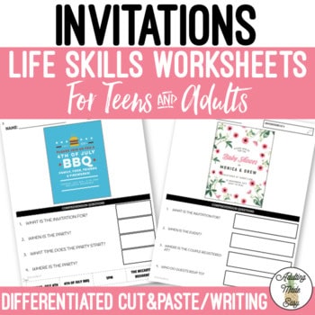 Reading Invitations Worksheets Distance Learning