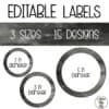 EDITABLE Circle & Clock Labels - Wood Theme