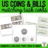 Us Money Matching Task Cards